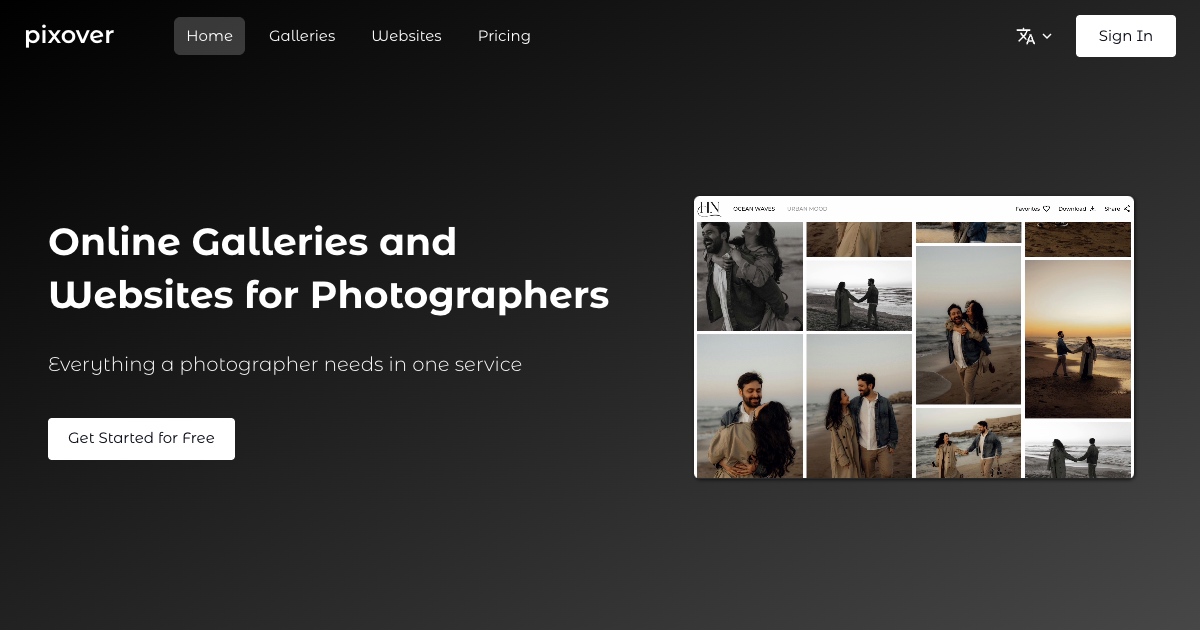 Online Galleries for Photographers | Pixover
